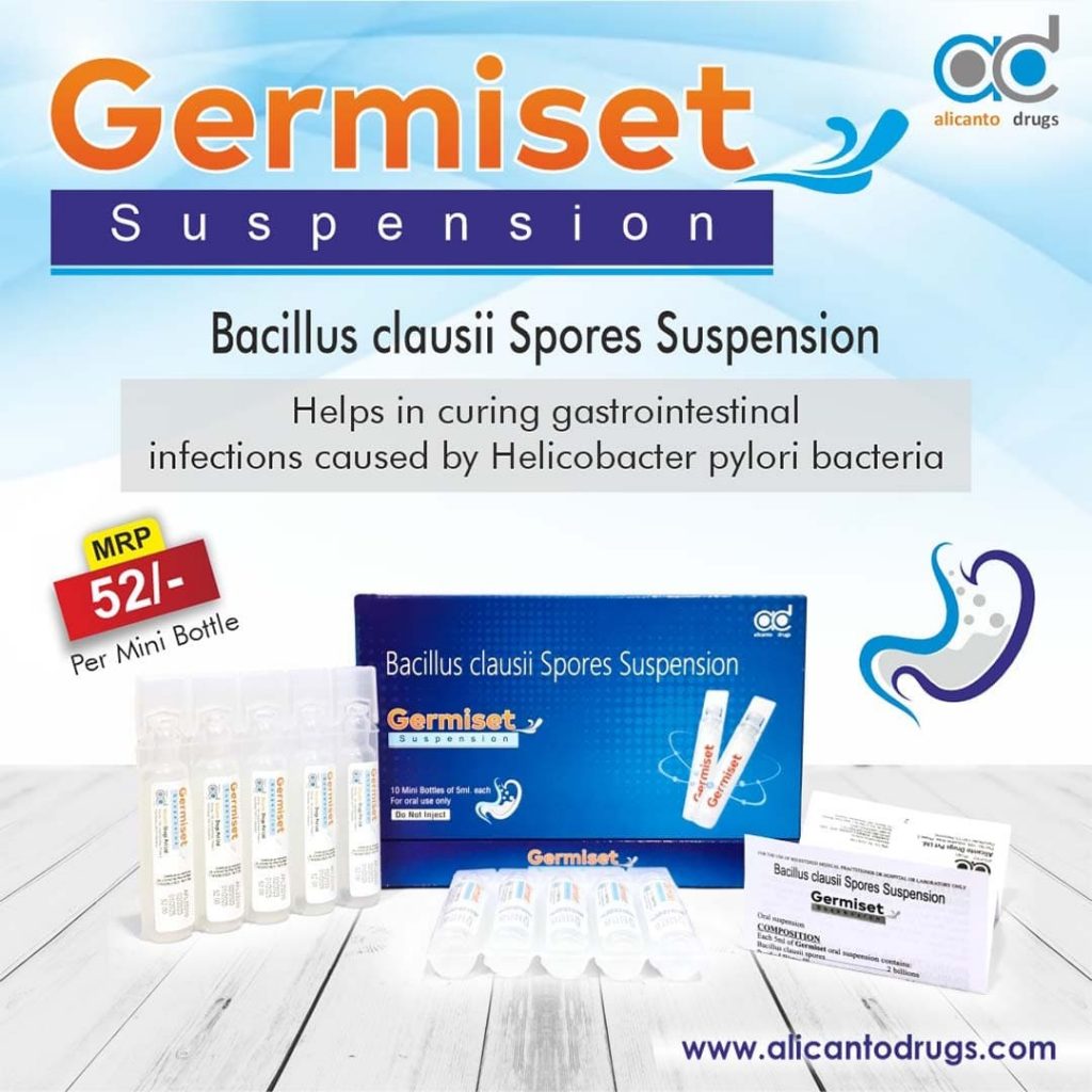 Bacillus Clausii Spores Suspension - Germiset - Alicanto Drugs